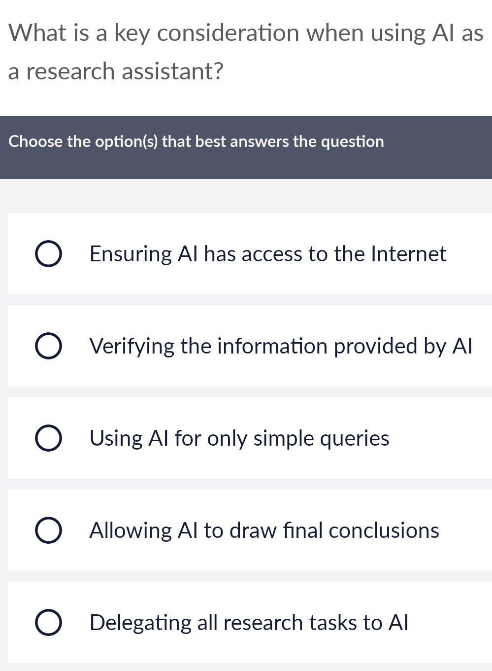 What is a key consideration when using Al as | StudyX
