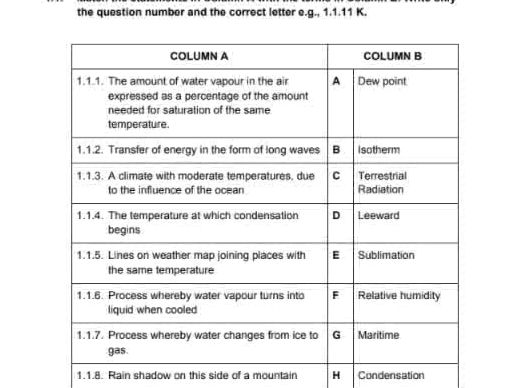Match the statements in Column A with the | StudyX