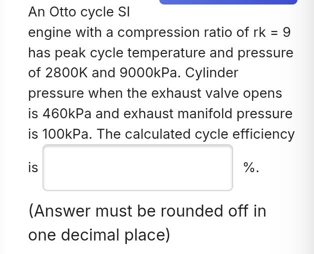 An Otto cycle SI engine with a compression