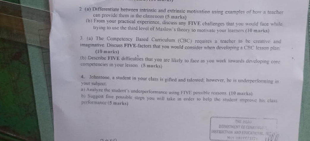 2. (a) Differentiate between intrinsic and | StudyX