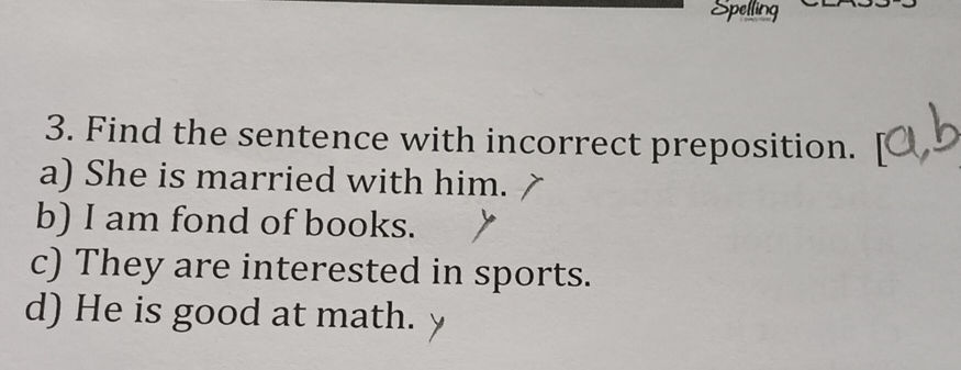 3. Find the sentence with incorrect | StudyX