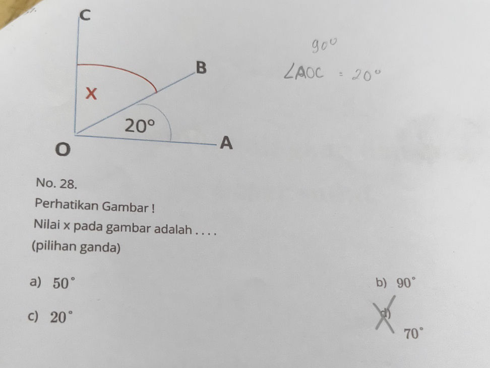 No. 28. Perhatikan Gambar ! Nilai x pada | StudyX