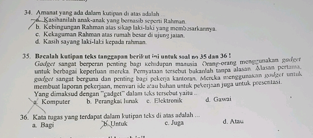 34. Amanat yang ada dalam kutipan di atas | StudyX