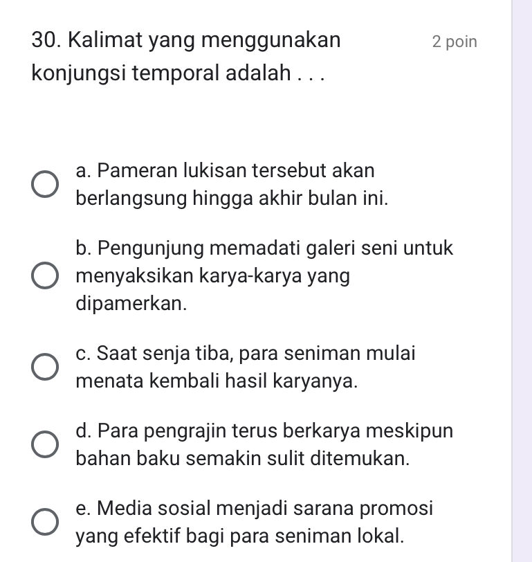 30. Kalimat yang menggunakan konjungsi | StudyX