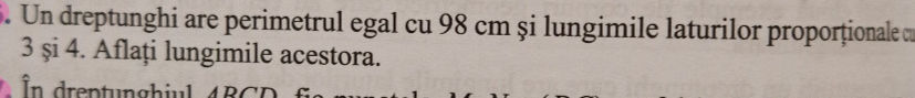 Un dreptunghi are perimetrul egal cu 98 cm | StudyX