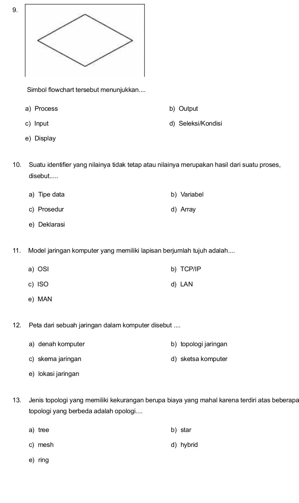 9. Simbol flowchart tersebut | StudyX
