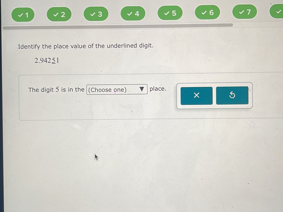 Identify the place value of the underlined | StudyX