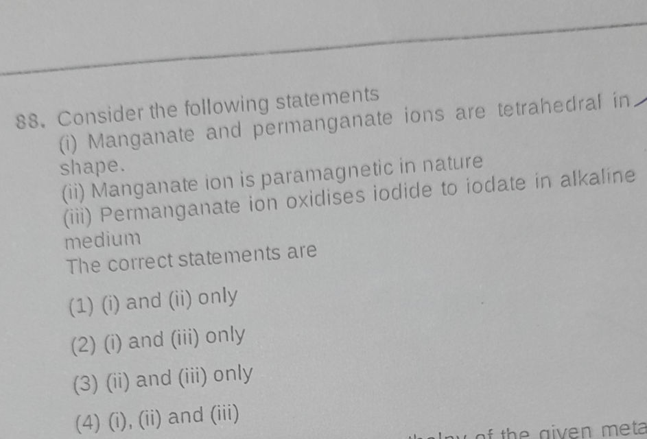 88. Consider the following statements (i) | StudyX