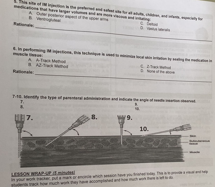 5. This site of IM injection is the | StudyX