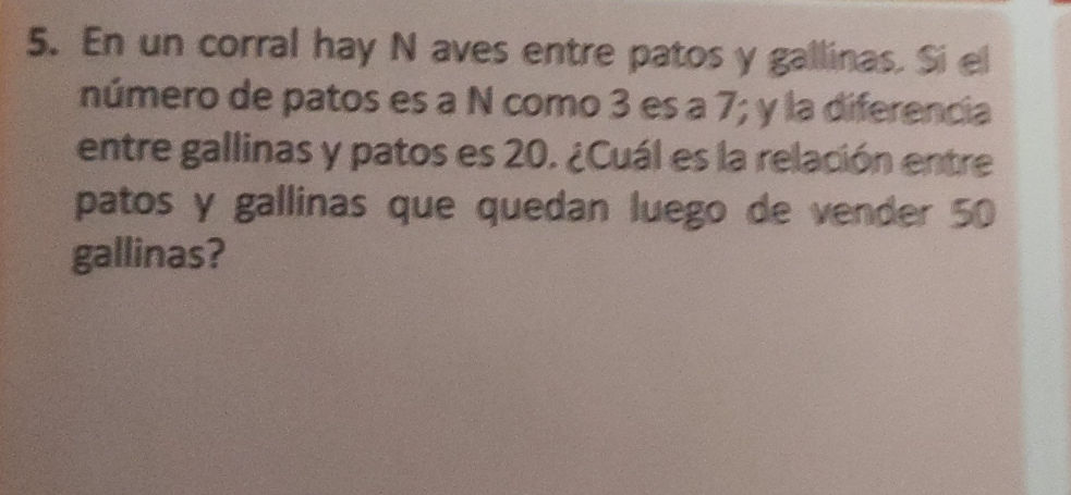 5. En un corral hay N aves entre patos y | StudyX
