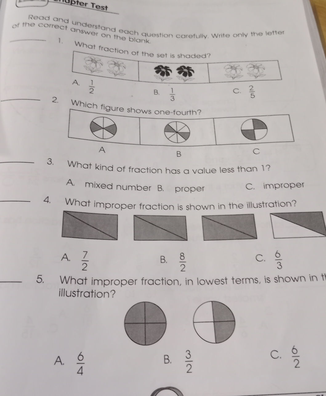 1. What fraction of the set is shaded? A. $ | StudyX