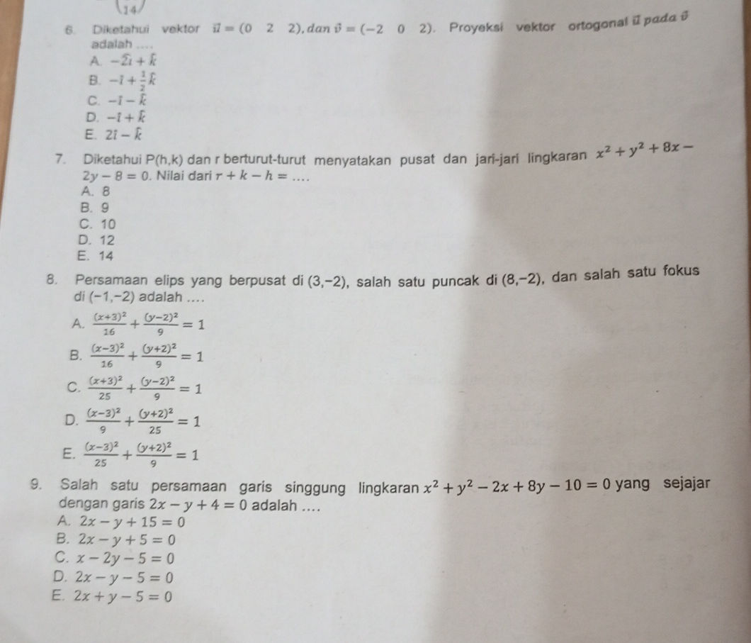 6. Diketahui vektor ${u} = (0\ 2\ 2)$, dan | StudyX