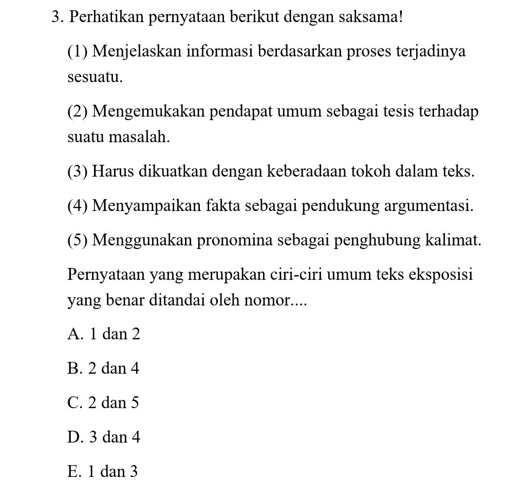 3. Perhatikan pernyataan berikut dengan | StudyX
