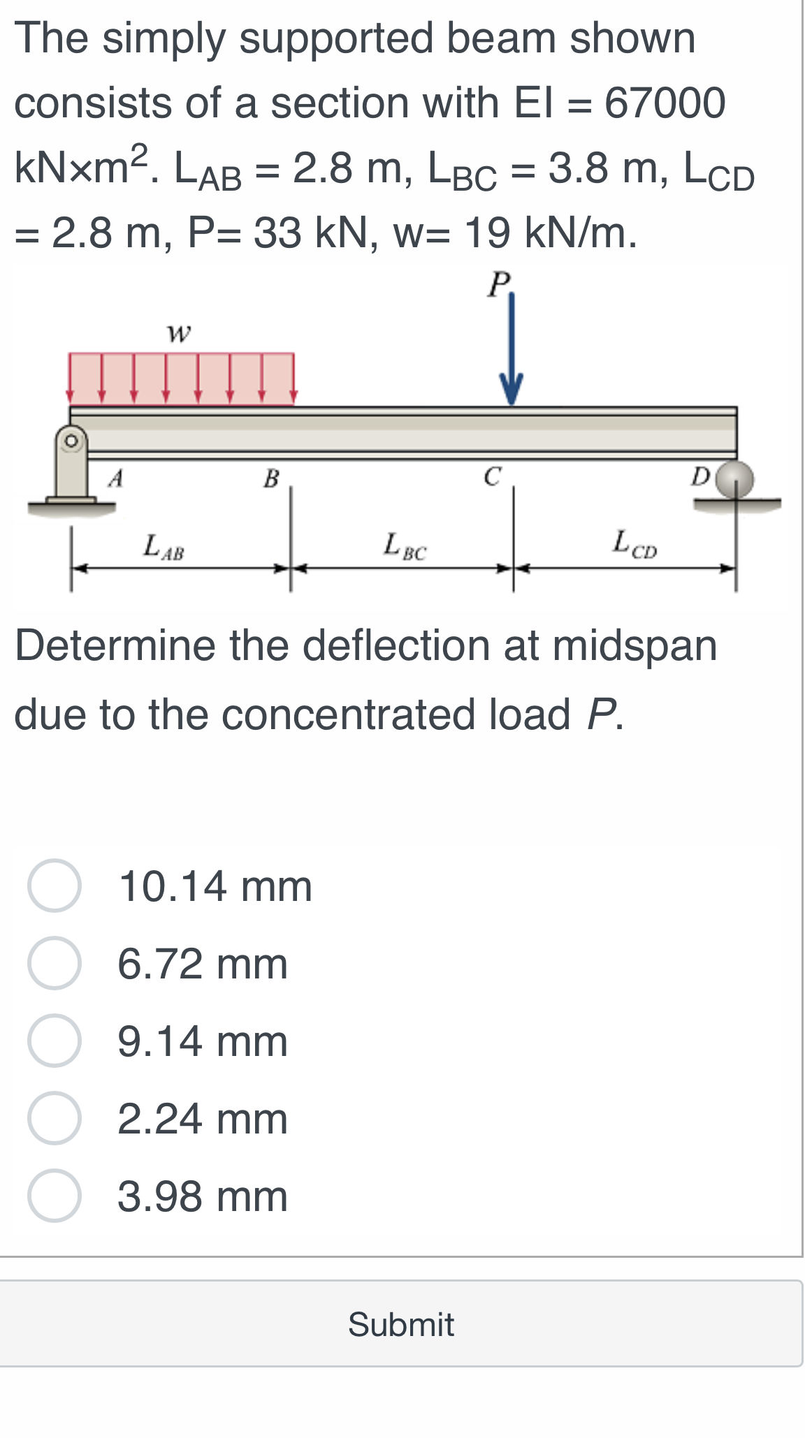 The simply supported beam shown consists of | StudyX