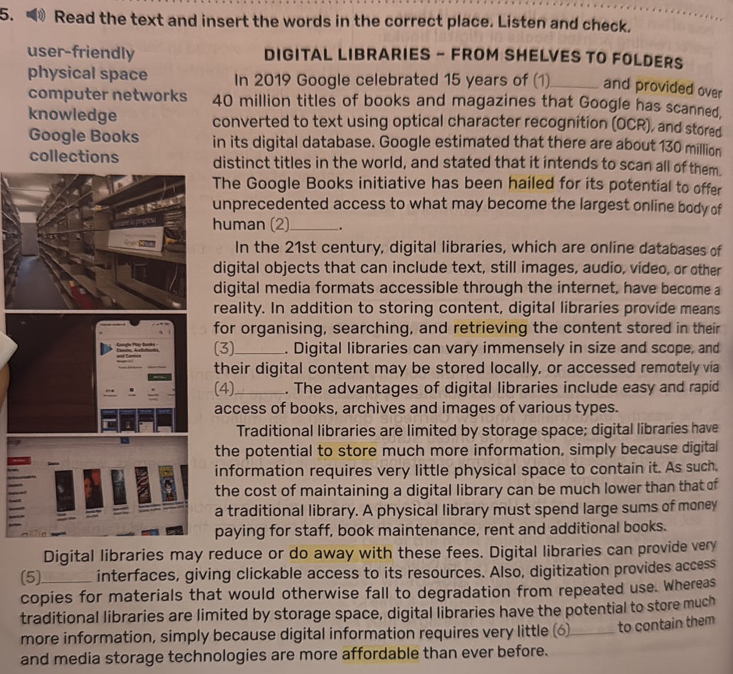 5. Read the text and insert the words in the | StudyX