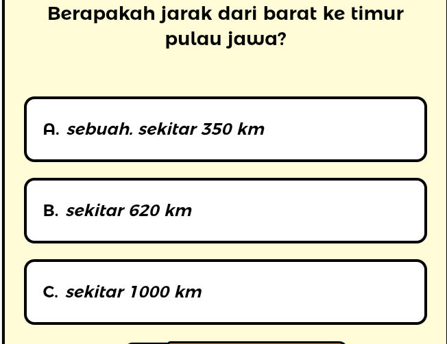 Berapakah jarak dari barat ke timur pulau