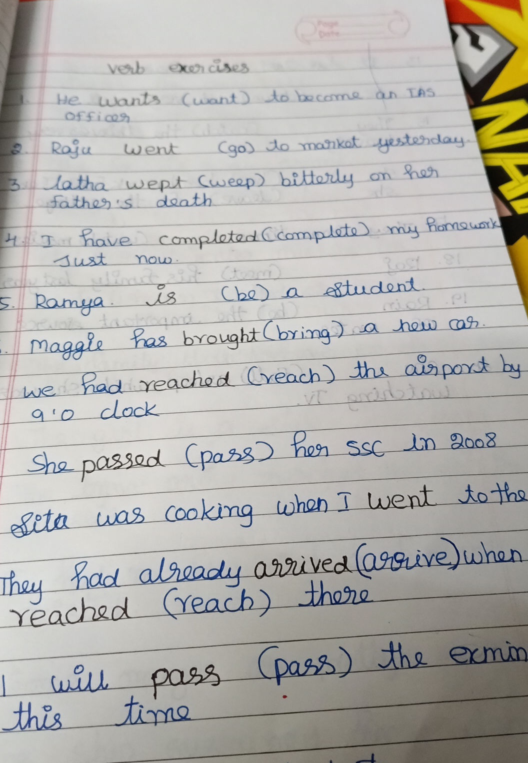 verb exercises. 1. He wants (want) to | StudyX