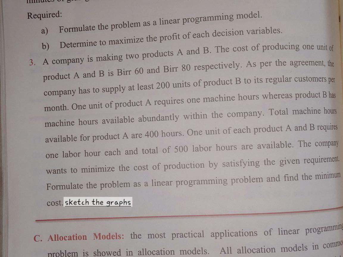 Required: a) Formulate the problem as a | StudyX