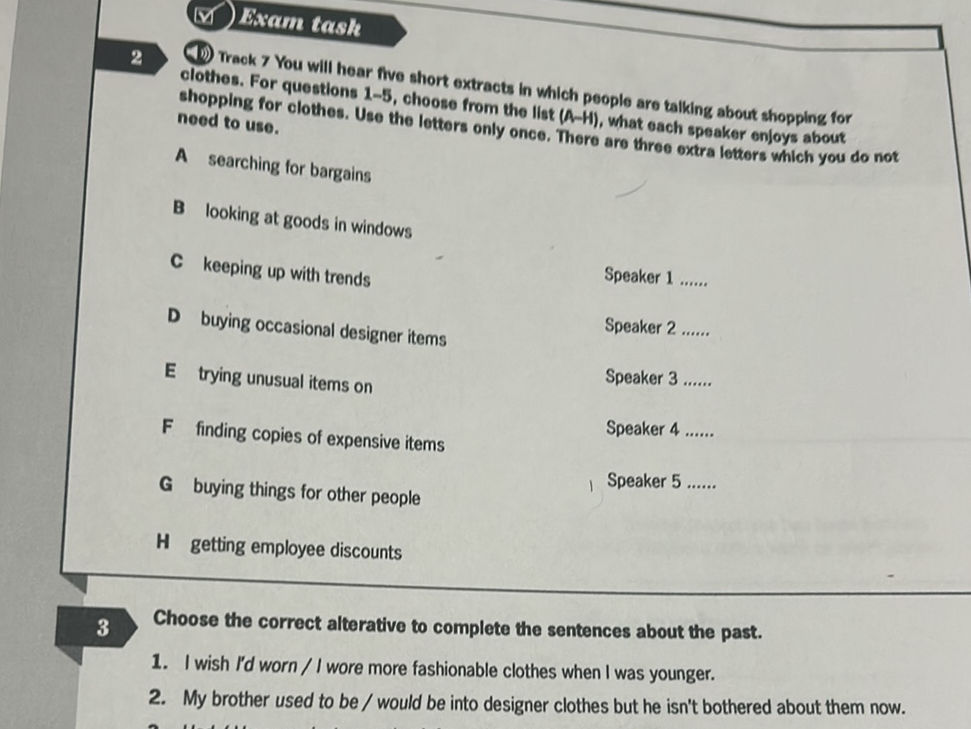 Track 7 You will hear five short extracts in | StudyX