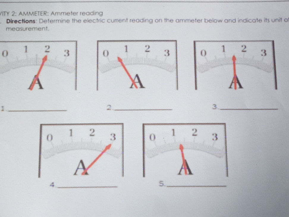 ACTIVITY 2: AMMETER: Ammeter reading - | StudyX