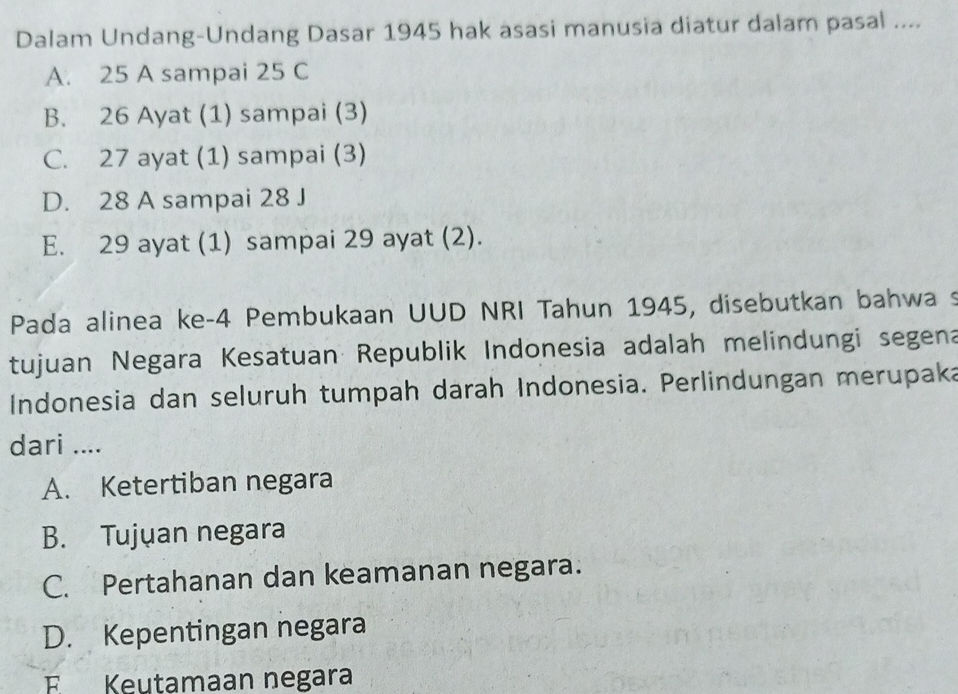 Dalam Undang-Undang Dasar 1945 hak asasi | StudyX