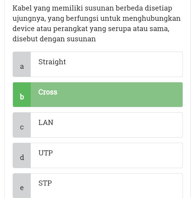Kabel yang memiliki susunan berbeda disetiap | StudyX