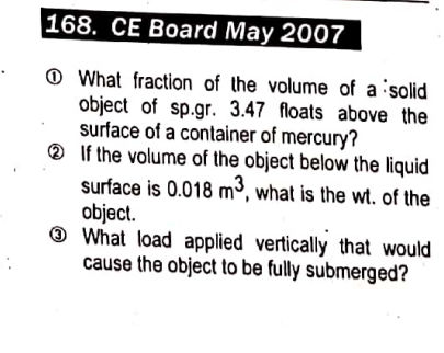 1. What fraction of the volume of a solid | StudyX