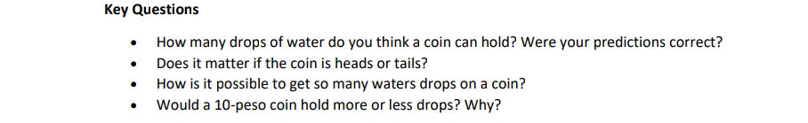 How many drops of water do you think a coin | StudyX