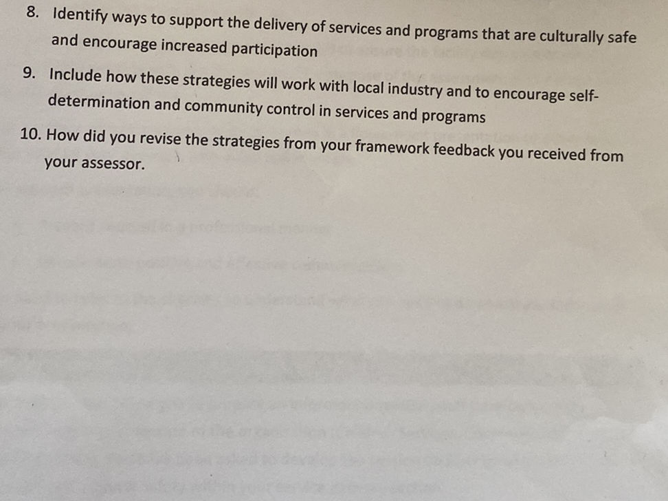 8. Identify ways to support the delivery of | StudyX