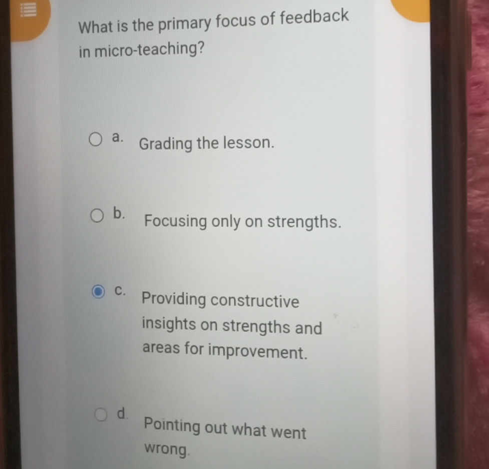What is the primary focus of feedback in