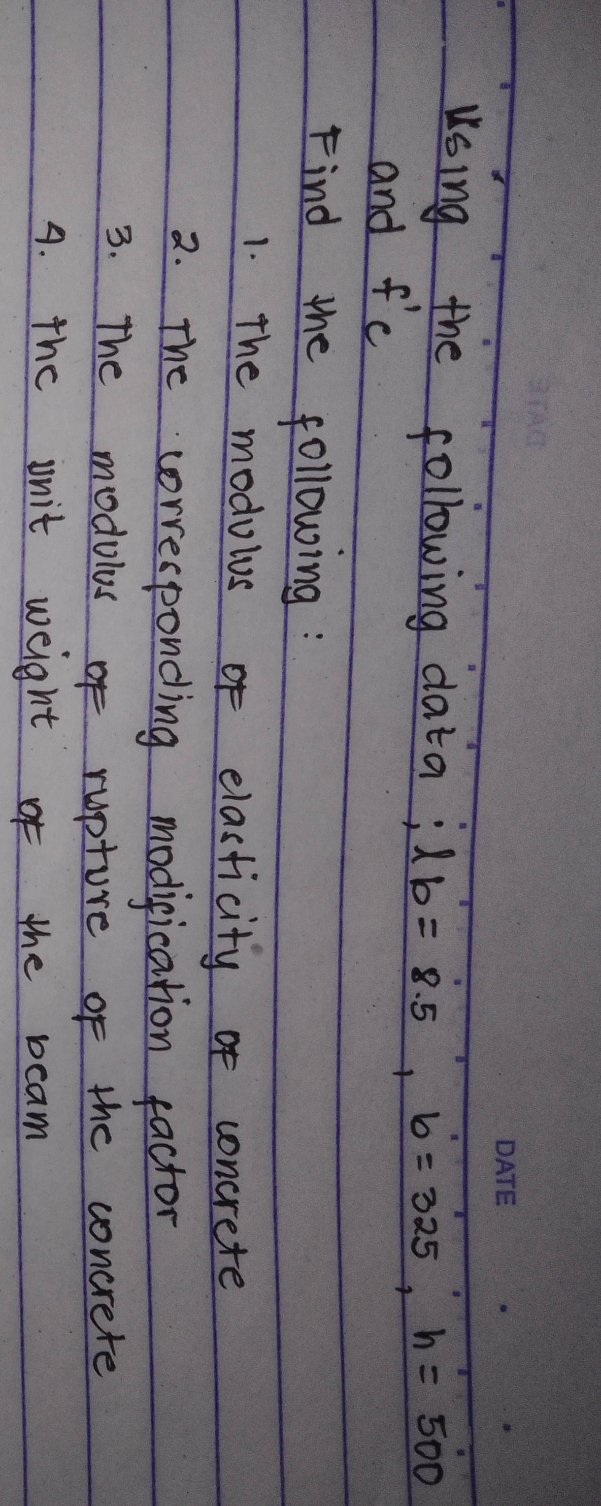 Using the following data: λb = 8.5, b = 325, | StudyX