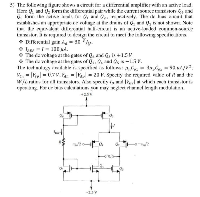 5) The following figure shows a circuit for | StudyX