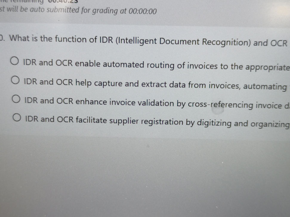 What is the function of IDR (Intelligent | StudyX