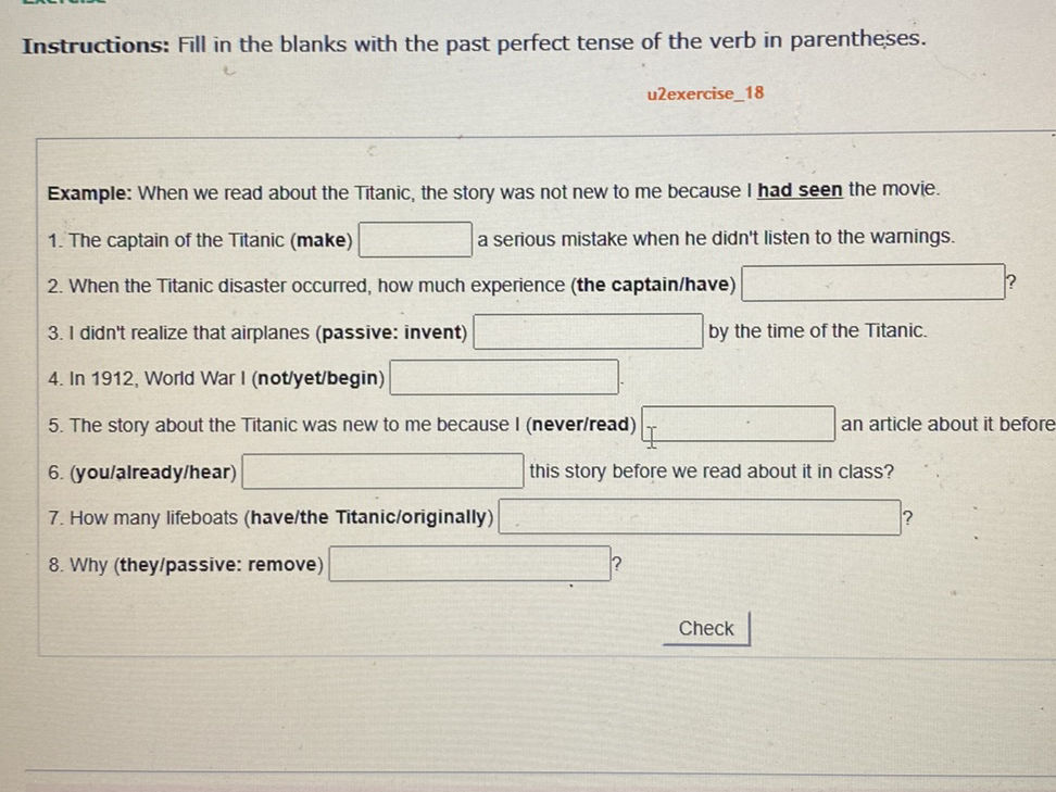 Instructions: Fill in the blanks with the | StudyX
