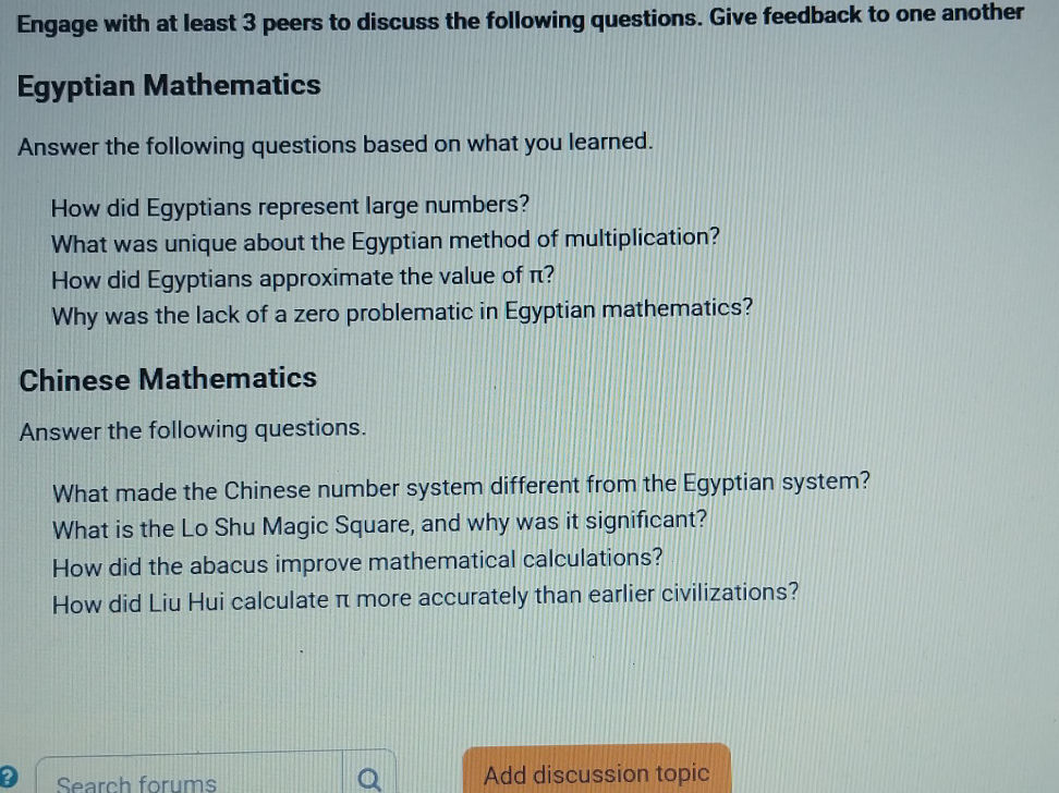 Egyptian Mathematics Answer the following