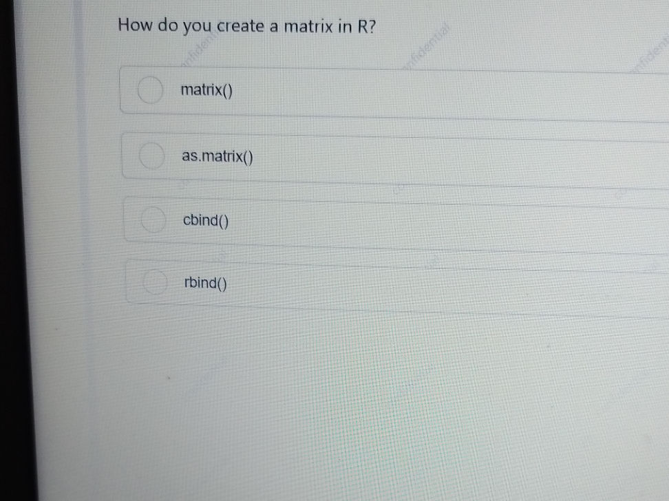 How do you create a matrix in R? matrix() | StudyX