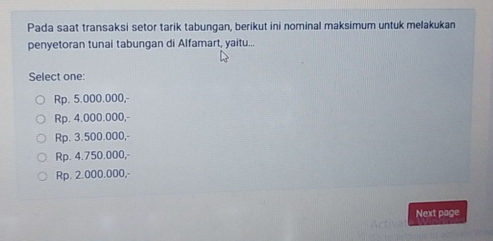 Pada saat transaksi setor tarik tabungan, | StudyX