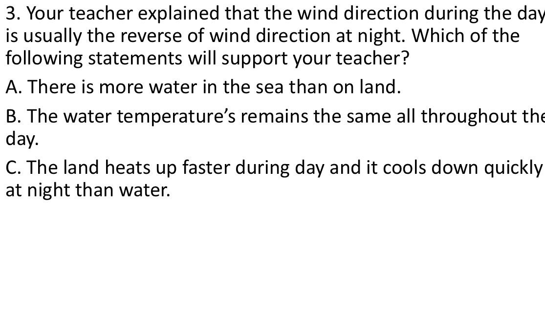 3. Your teacher explained that the wind | StudyX