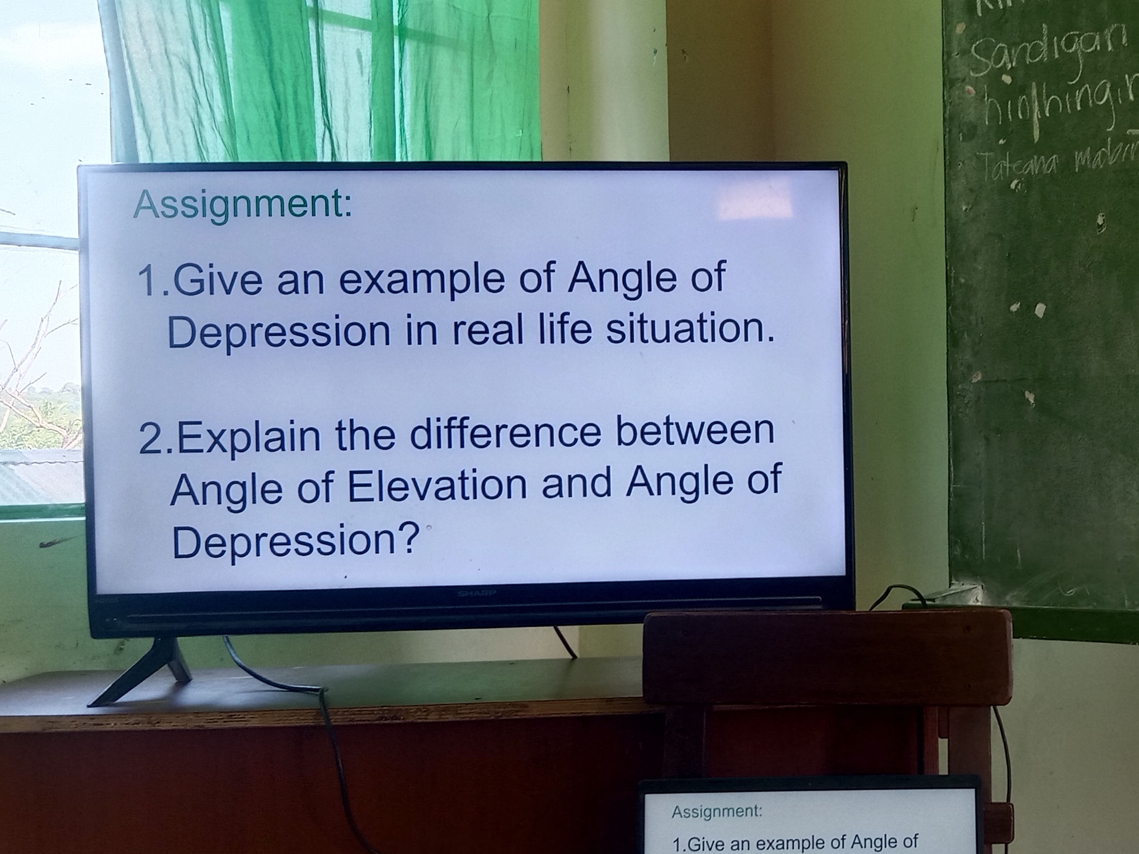 Assignment: 1. Give an example of Angle of | StudyX