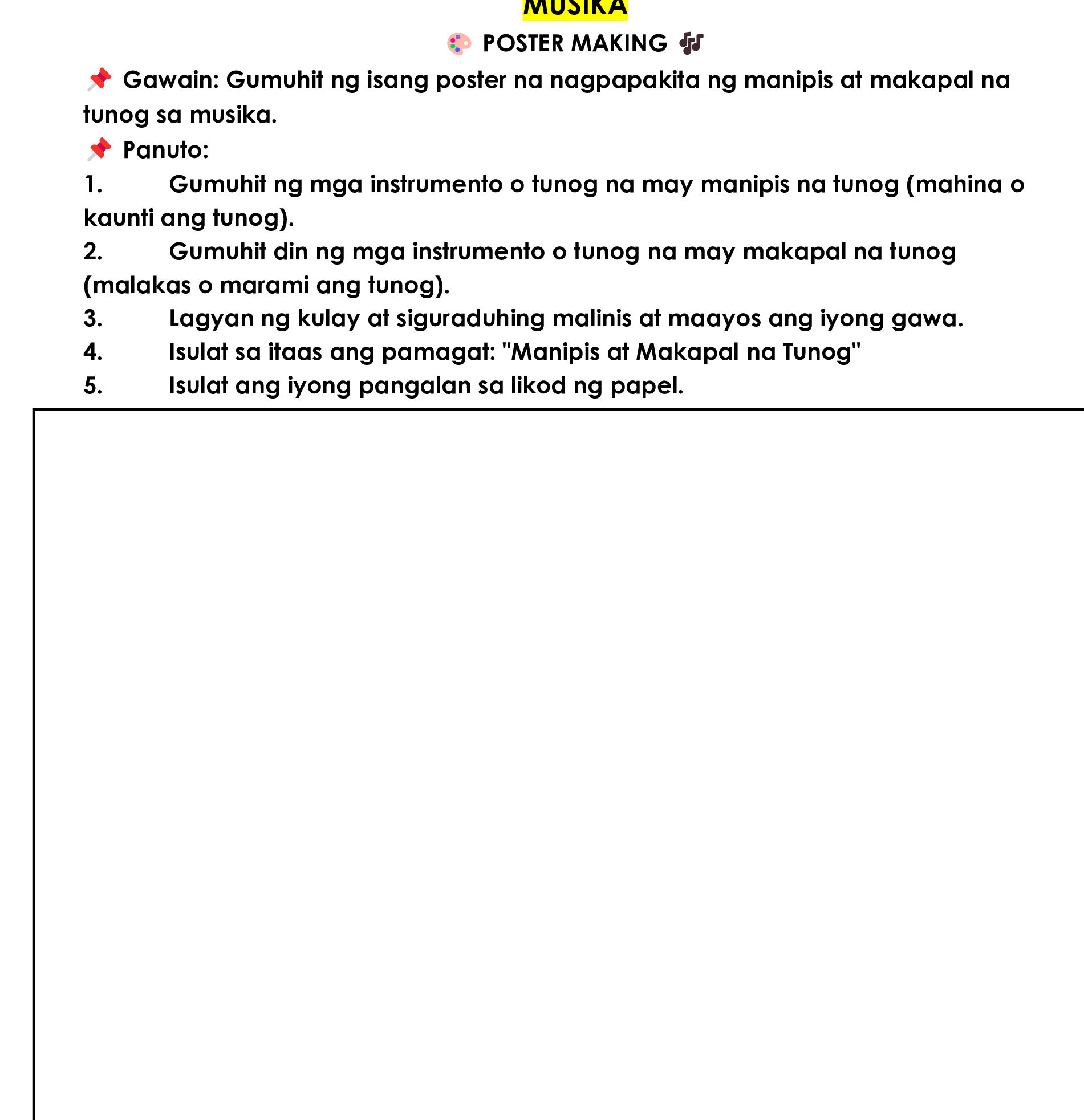 Gawain: Gumuhit ng isang poster na | StudyX