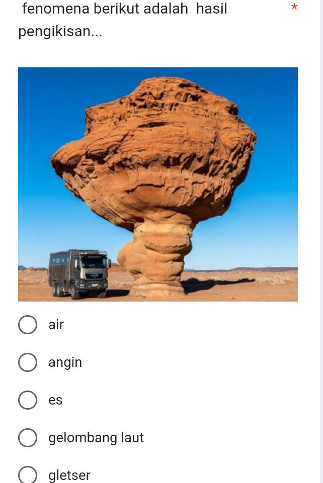 fenomena berikut adalah hasil pengikisan... | StudyX