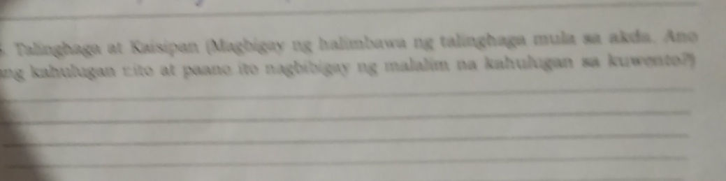 Talinghaga at Kaisipan (Magbigay ng | StudyX