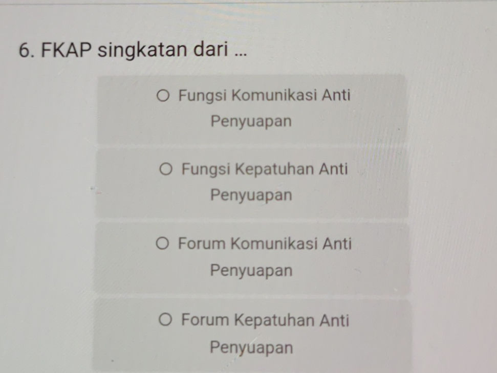 6. FKAP singkatan dari ... O Fungsi | StudyX