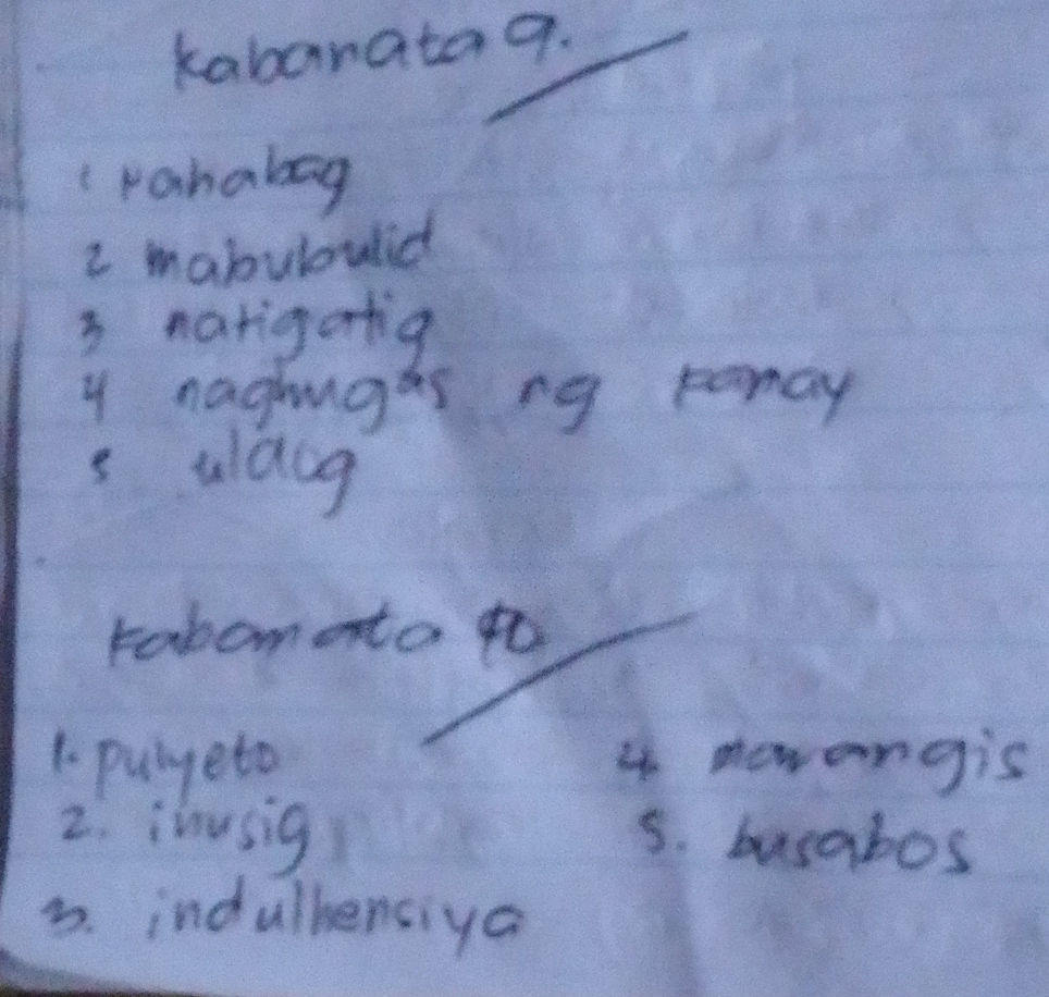 kabanata 9. 1. Pahabag 2. mabubulid 3. | StudyX