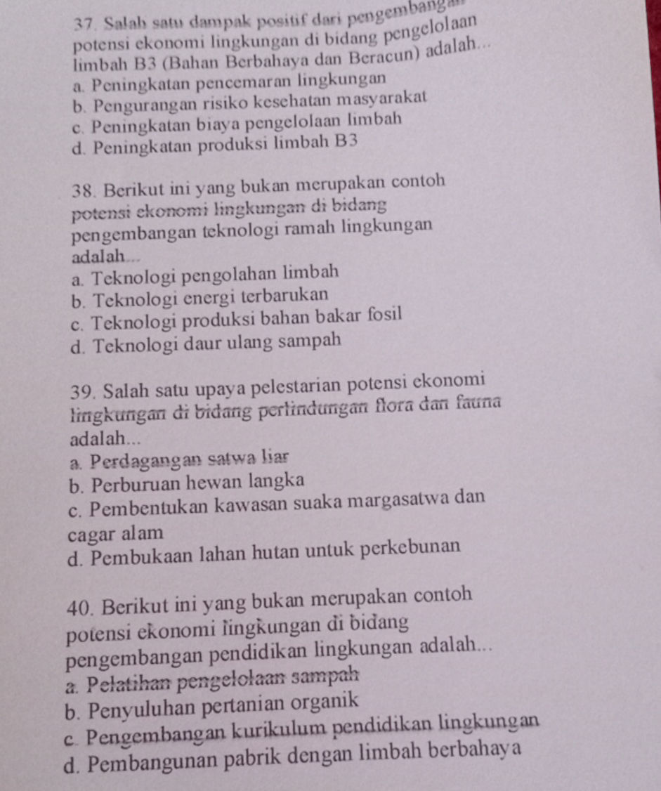 37. Salah satu dampak positif dari | StudyX