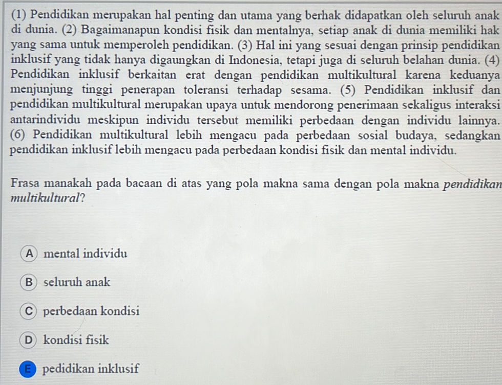 (1) Pendidikan merupakan hal penting dan | StudyX