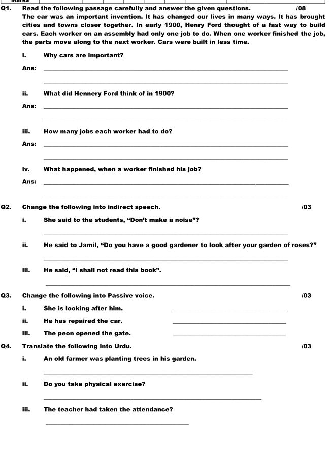 Q1. Read the following passage carefully and | StudyX