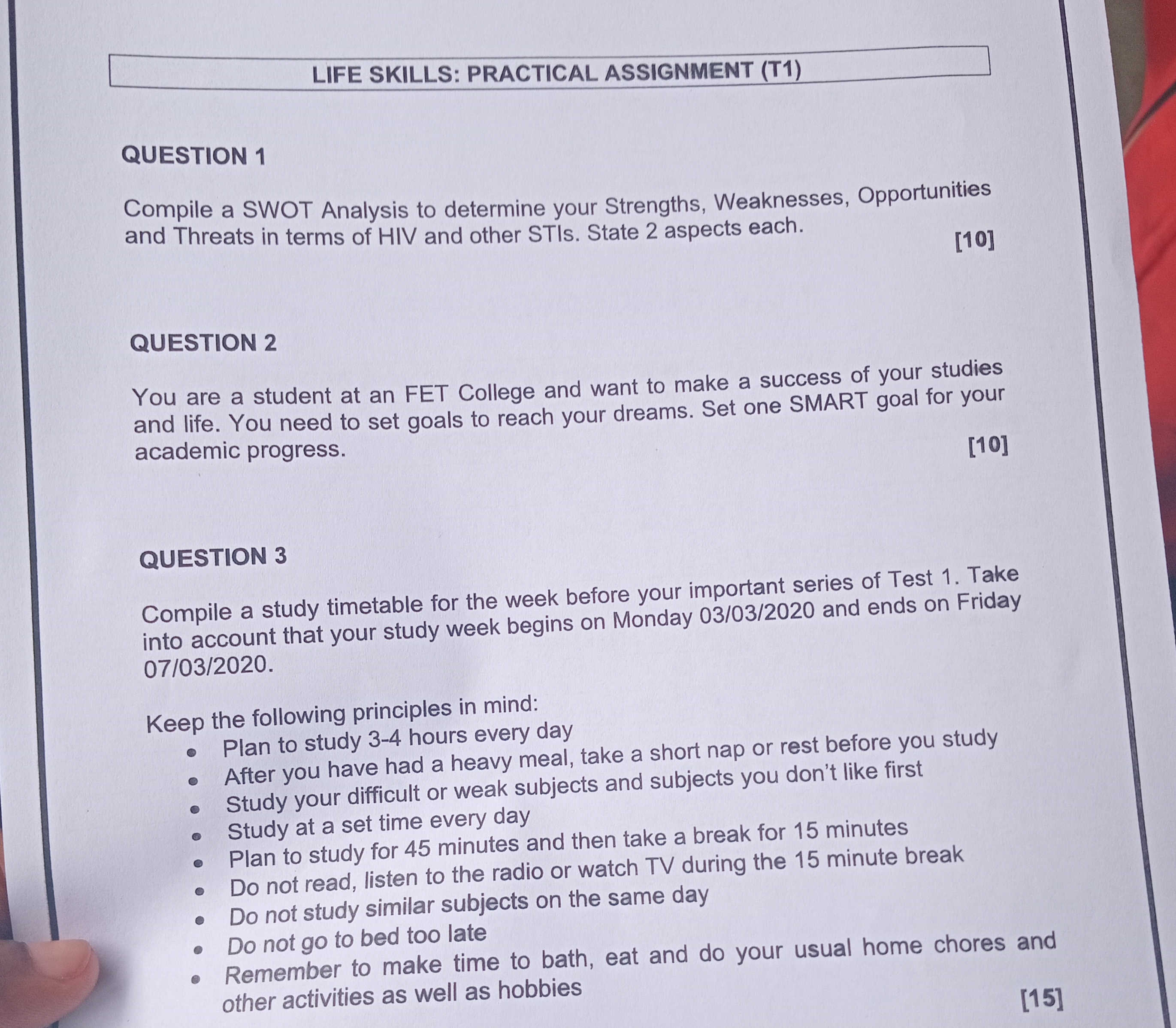 QUESTION 1 Compile a SWOT Analysis to | StudyX