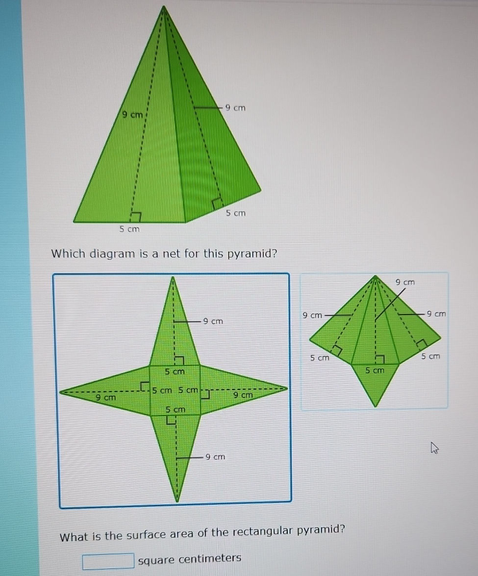 Which diagram is a net for this pyramid? | StudyX