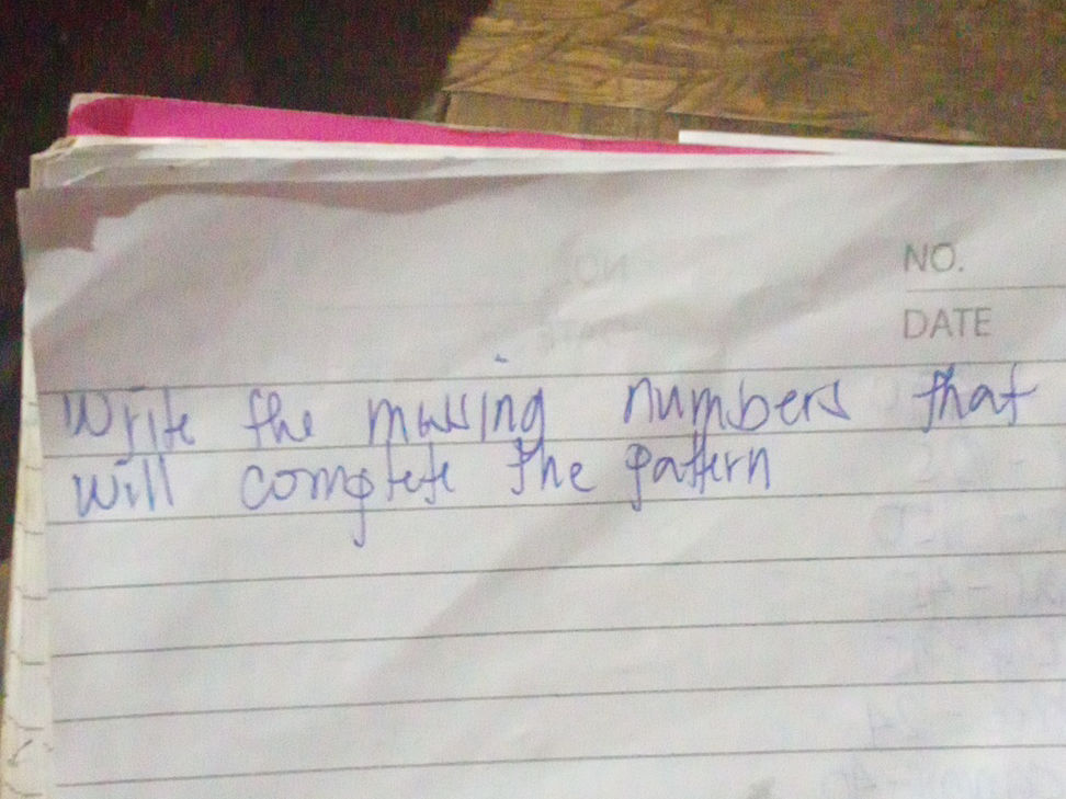 Write the missing numbers that will complete | StudyX